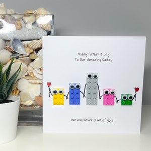 Fathers Day Card Lego Brick Person People Card Handmade Personalised ...