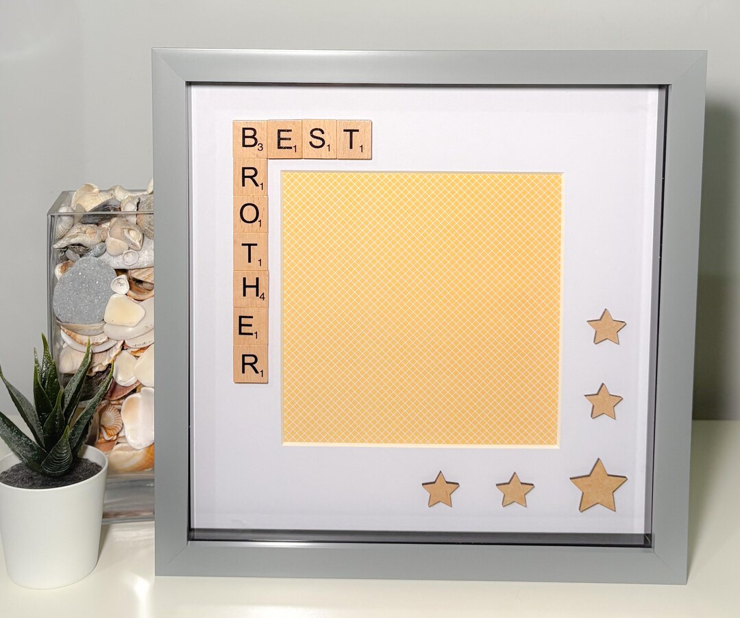Best Brother Photo Frame - Scrabble Art - Can Be Personalised - Brother ...