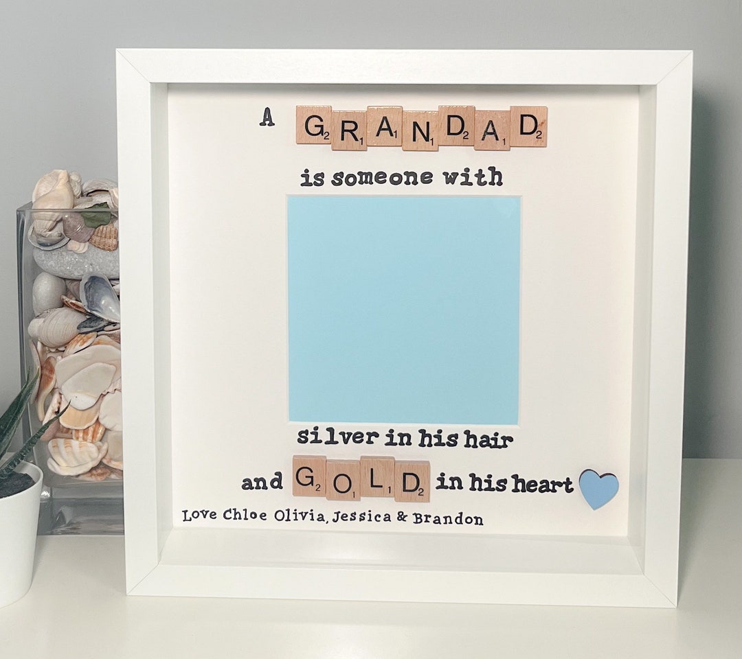 Grandad Photo Frame Fathers Day Scrabble Art Frame Gift for a Loved ...