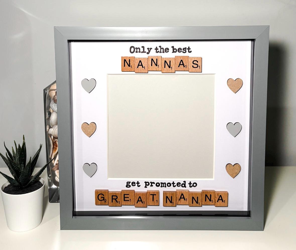 Promoted to Great Nanna Nana - Scrabble Art Photo Frame - Etsy UK