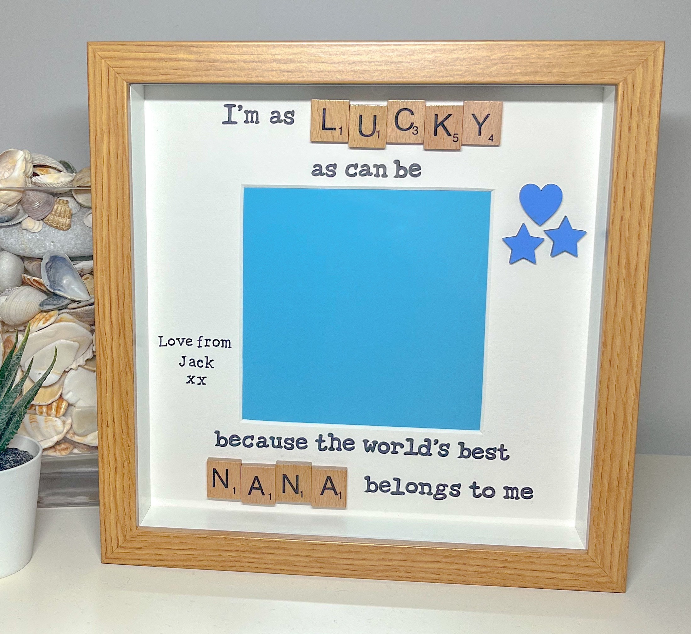 Lucky as Can Be Nana Nanna Nan Scrabble Art Frame Photo Frame ...