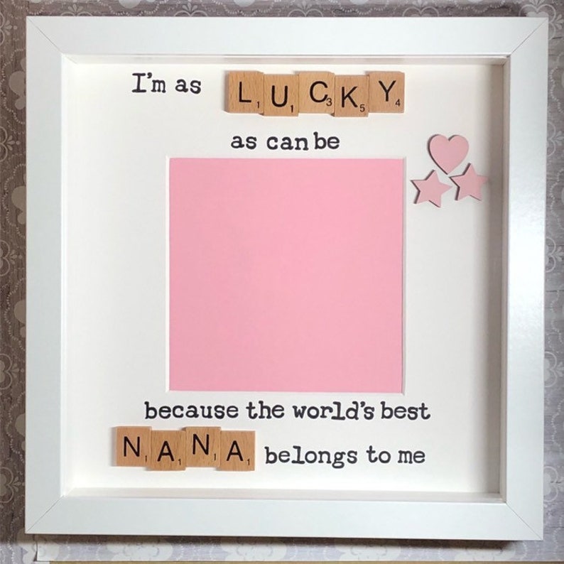 Lucky as Can Be Nana Nanna Nan Scrabble Art Frame Photo Frame ...