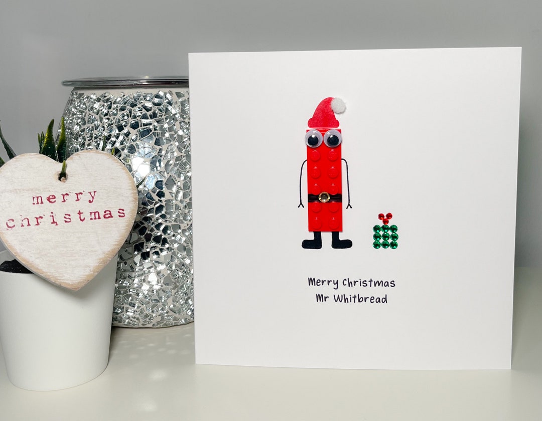 Teacher Christmas Cards Lego Brick Christmas Cards - Etsy