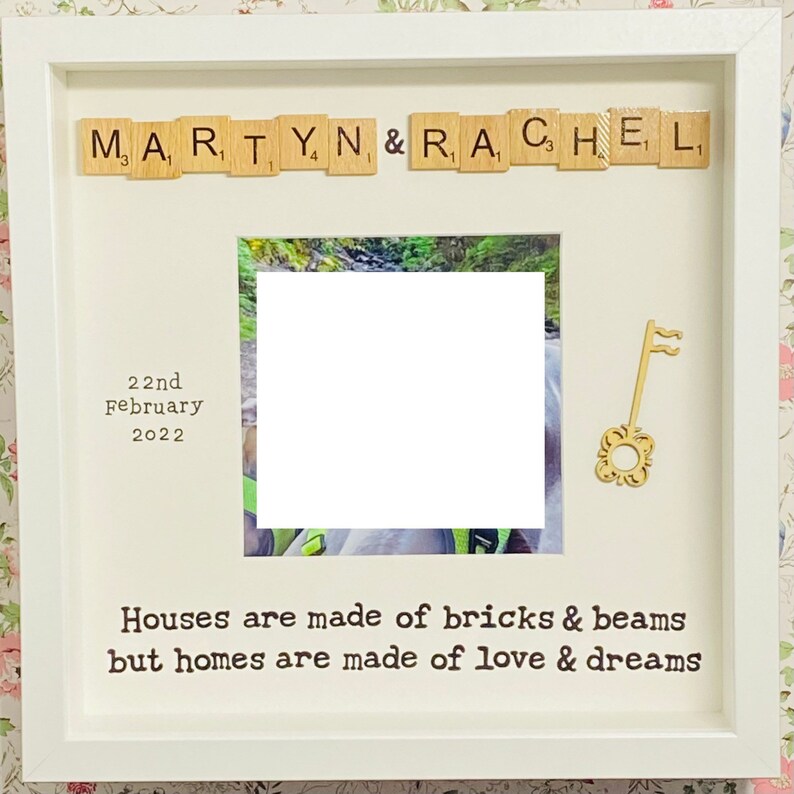 New Home Scrabble Art Photo Frame Personalised Present New - Etsy