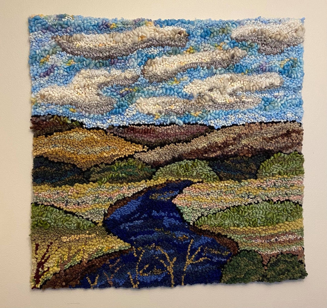 River in the Valley Rug Hooking Art Wall Hanging 24x24 - Etsy
