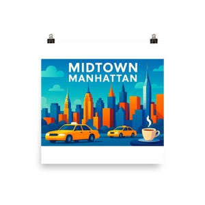 Midtown Manhattan Skyline Poster on Thick Matte Paper - Etsy