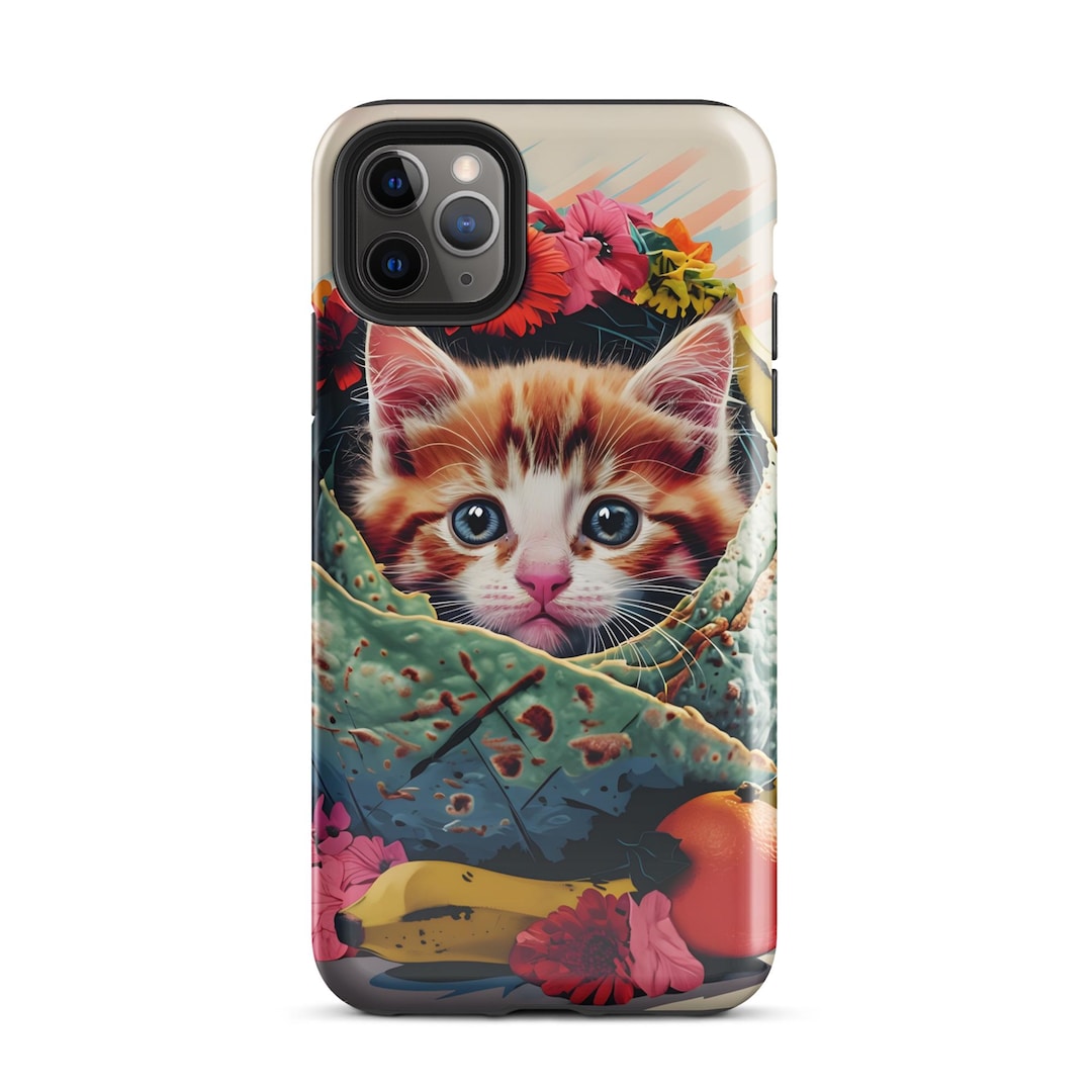 Cute Cat Kitten Snugly Wrapped in Green Tortilla Tough Case for Iphone ...