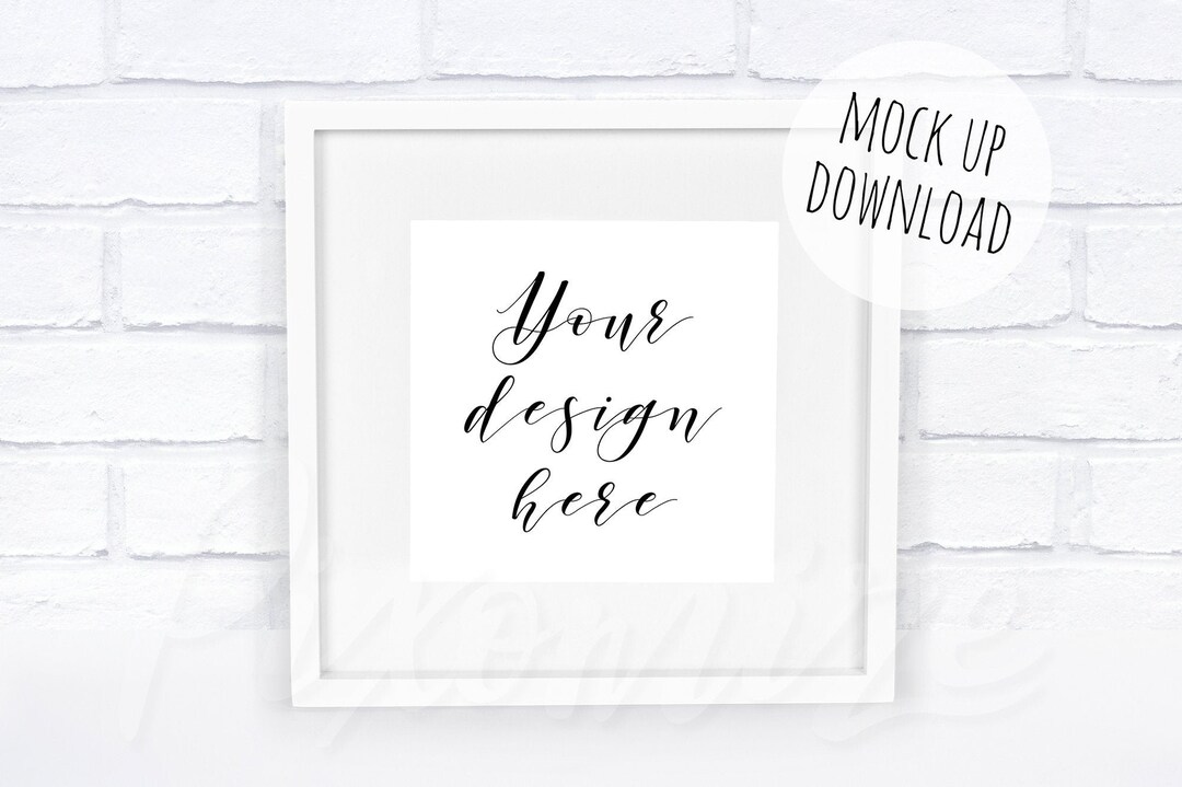 Simple White Square Frame Mockup, Square Frame Mock up Photograph ...