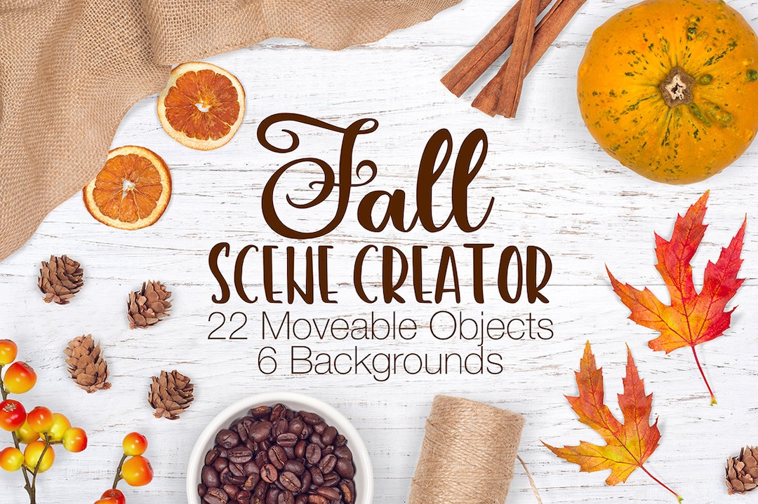 Fall Scene Creator, Autumn Mockup Creator With Movable Props, Flat Lay ...