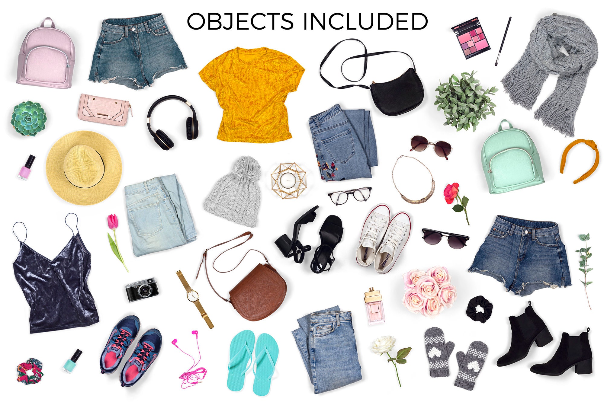 Fashion Scene Creator, T-shirt Mockup With Movable Objects (PSD) - Etsy