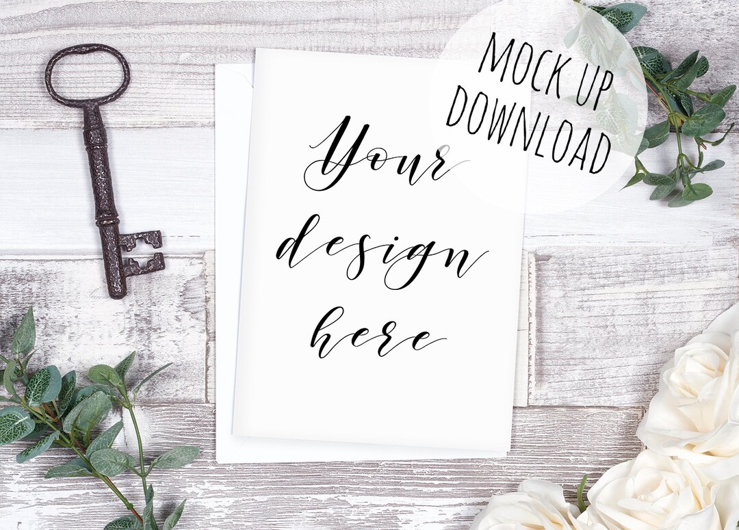 Rustic Card or Invite Mockup Scene, Styled Stock Photograph, Photoshop ...