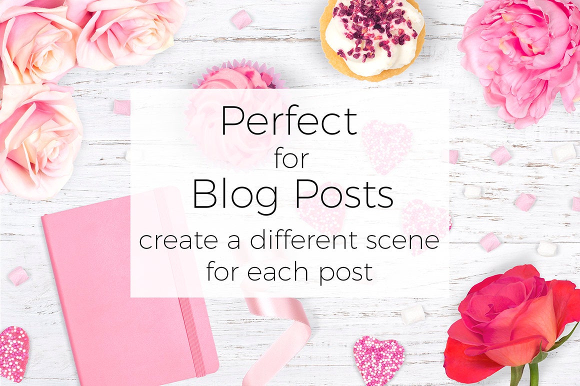 Valentines Scene Creator, Movable Mockup, Love Flat Lay (digital ...