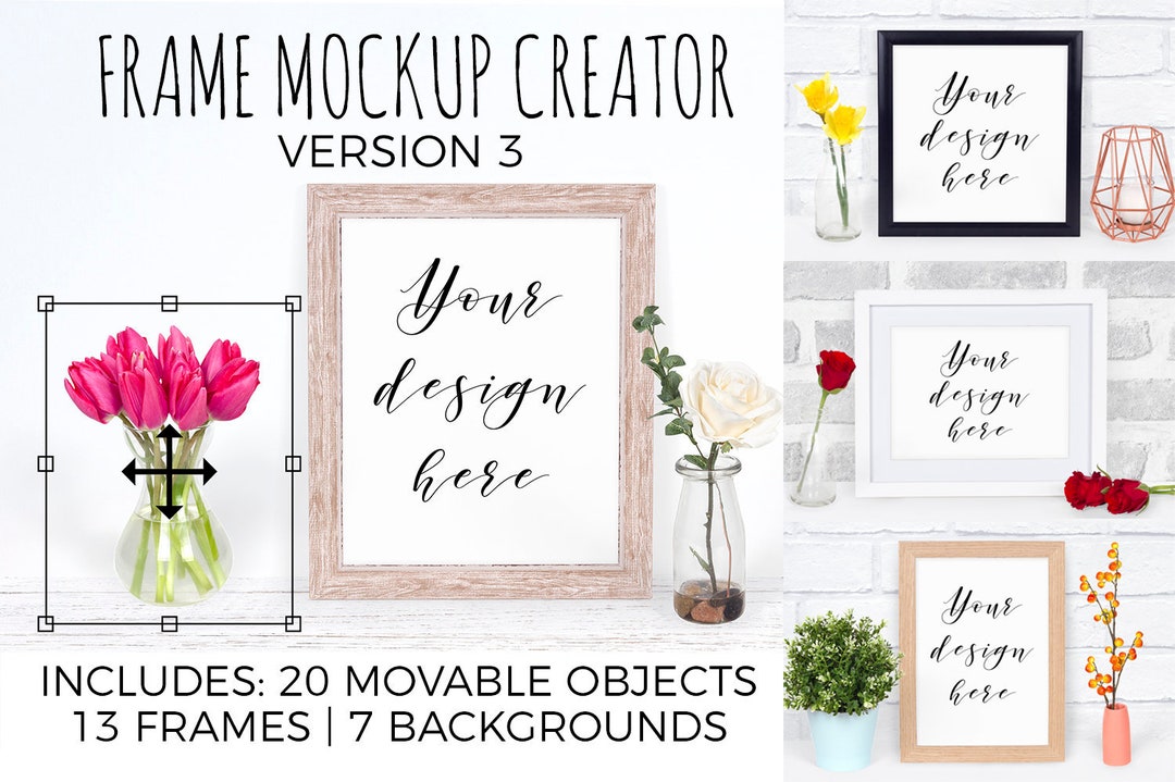 Frame Mockup Generator, Movable Frame Scene Creator (PSD) - Etsy