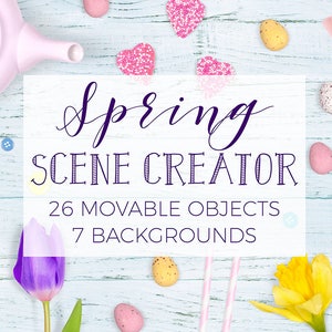 Easter Spring Scene Creator, Mockup Photography (PSD, PNG, JPEG) - Etsy