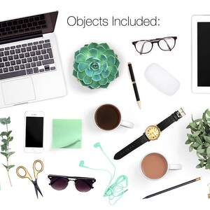 Desk Scene Creator, Top View Moveable Mockup, Card Mock Up, Mint and ...