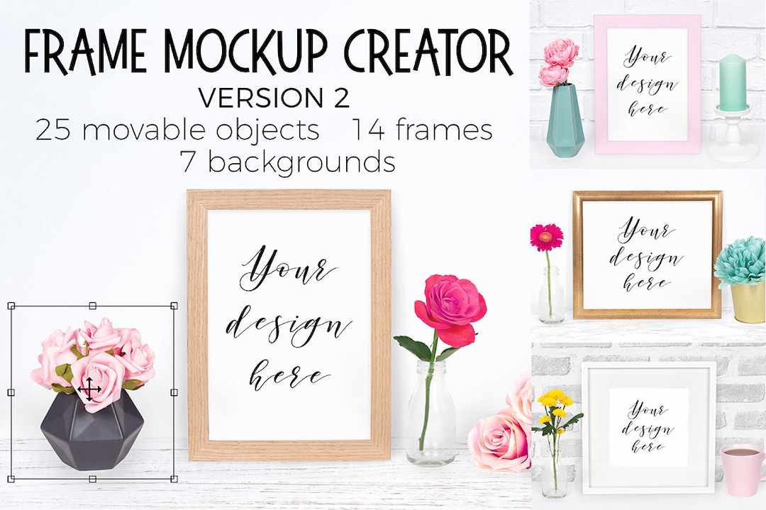 Frame Mockup Scene Creator, Movable Frame Mock Ups, Photoshop Frames ...
