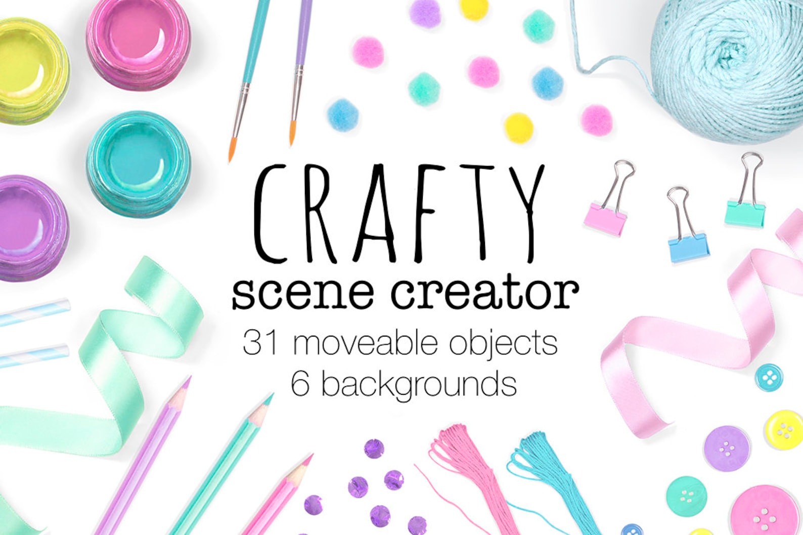 Crafty Scene Creator, Moveable Mockup, Arts and Crafts Props, Flay Lay ...