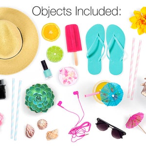 Summer Scene Creator, Colorful Top View Mockup Creator Including 2 Card ...