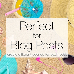 Summer Scene Creator, Colorful Top View Mockup Creator Including 2 Card ...