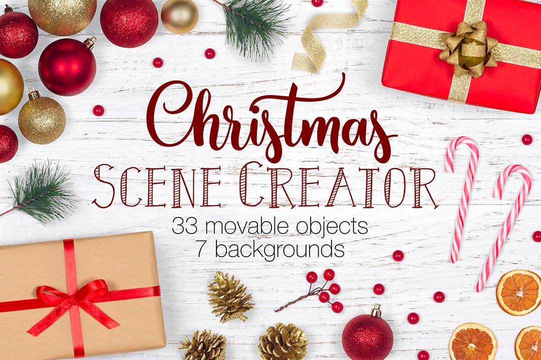 Christmas Scene Creator, Winter Movable Mockup, Christmas Mockup ...