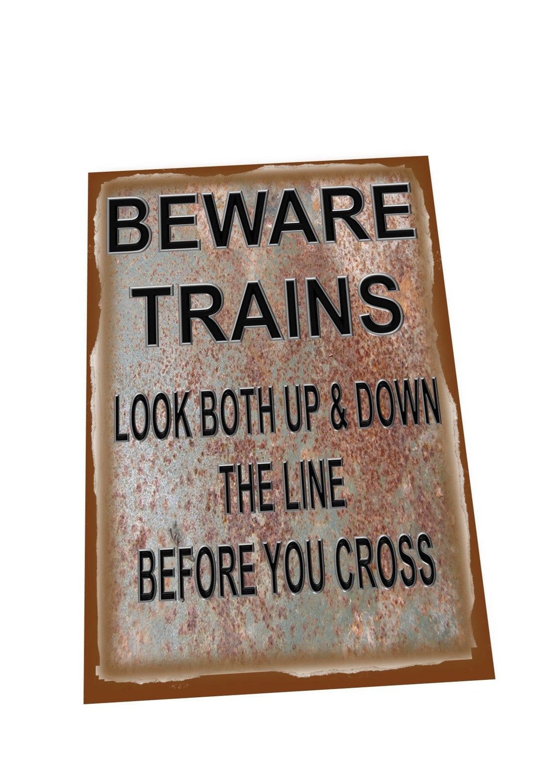 Vintage Railway Beware of Trains Railway Station Metal Sign Vintage ...