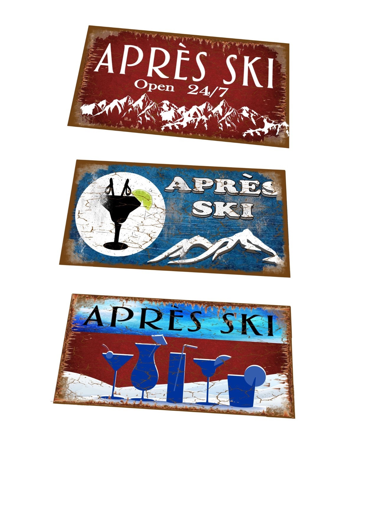 Après Ski Sign Retro Skiing Sign Ski Bar Sign Vintage Style Skiing Sign ...