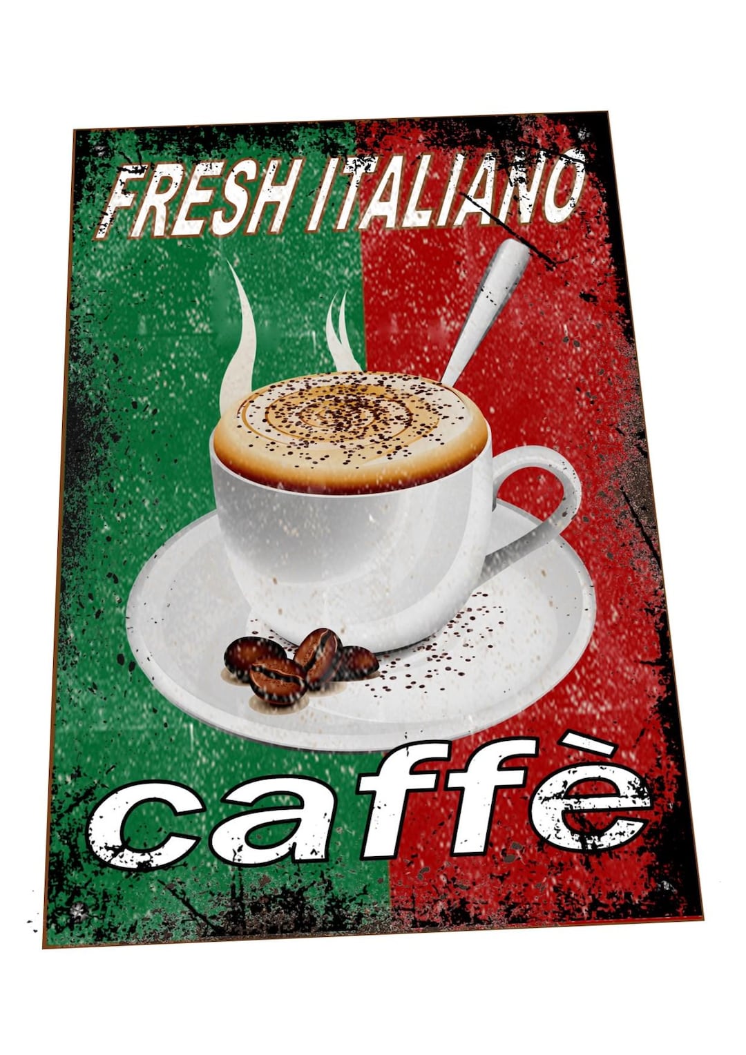 Retro Vintage Italian Coffee Sign Italian Caffe Metal Bistro Café Sign ...