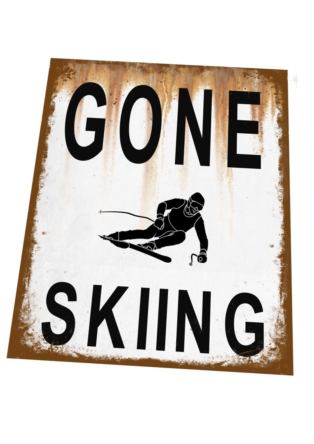 Gone Skiing Sign Vintage Style Metal Skiing Sign Mancave Ski Sign - Etsy