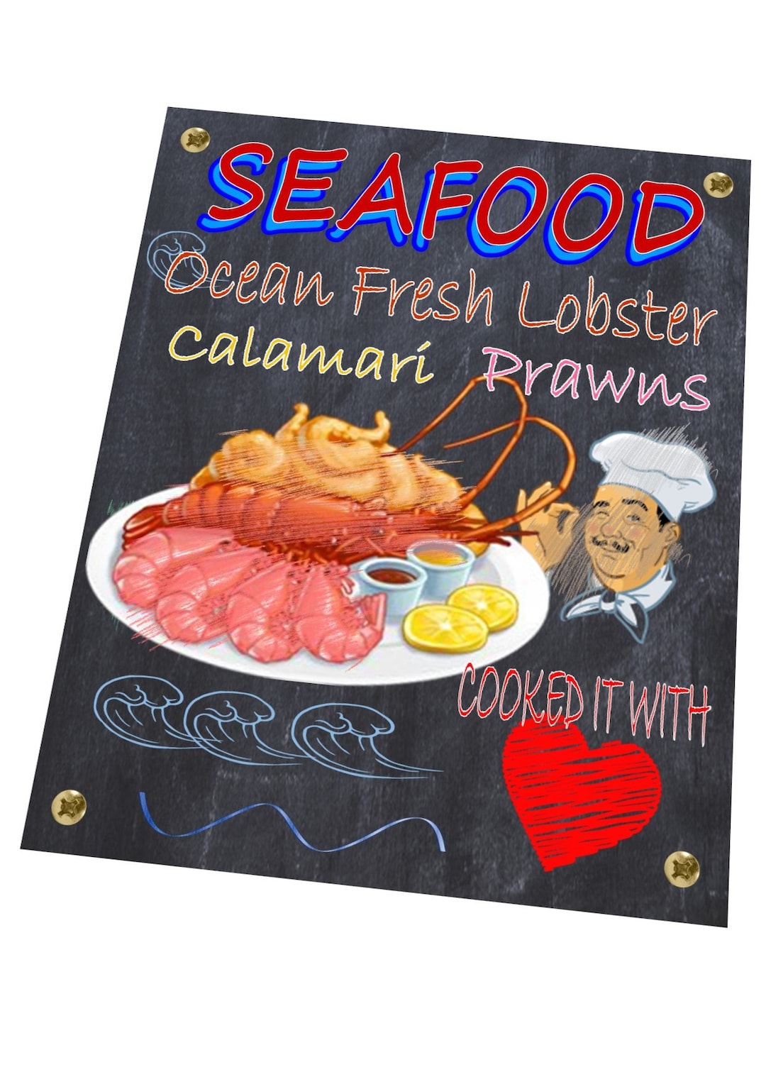 Seafood Sign Restaurant Bistro Sign Food Sign Metal Restaurant Sign ...