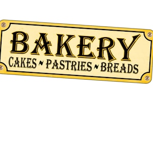 Bakery Sign Vintage Retro Bakery Bakers Sign Bread Cakes Bakery Sign - Etsy