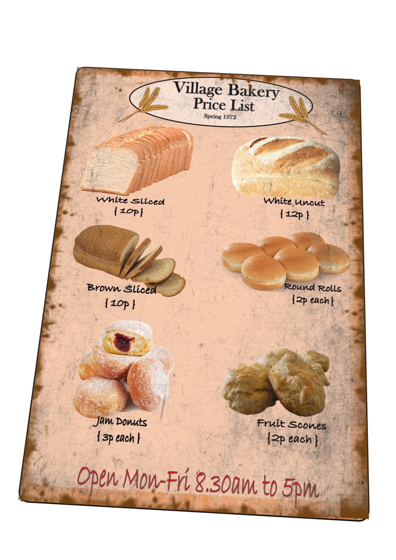 1970s Bakery Bakers Sign Price List Vintage Bakers Sign Metal Bakers ...
