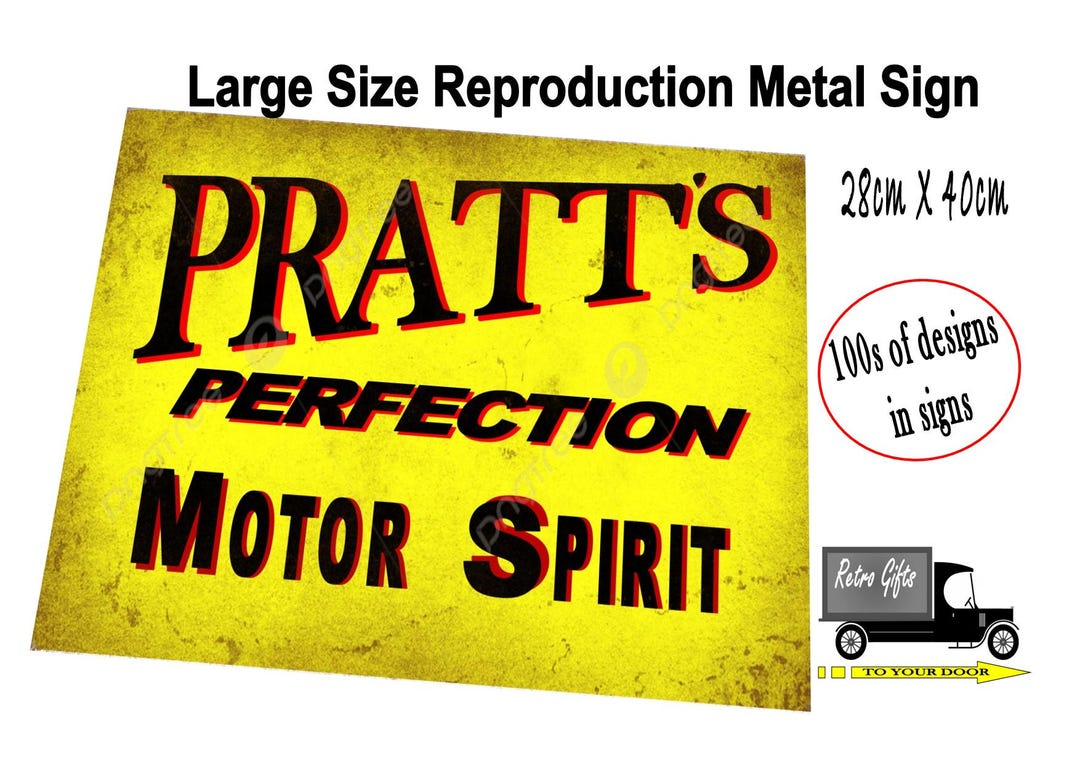 Vintage Pratts Oils Metal Sign Modern Reproduction Metal Shed, Garage ...