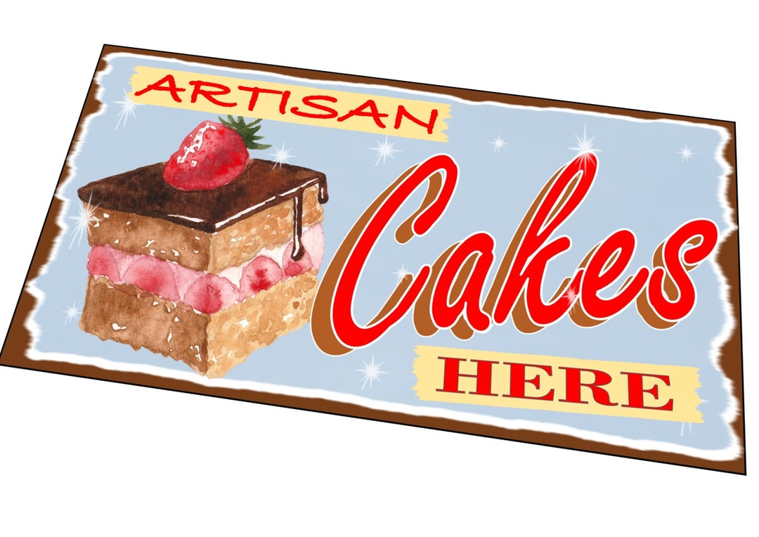 Bakery Cake Shop Retro Style Sign Artisan Bread Sign Metal Vintage ...