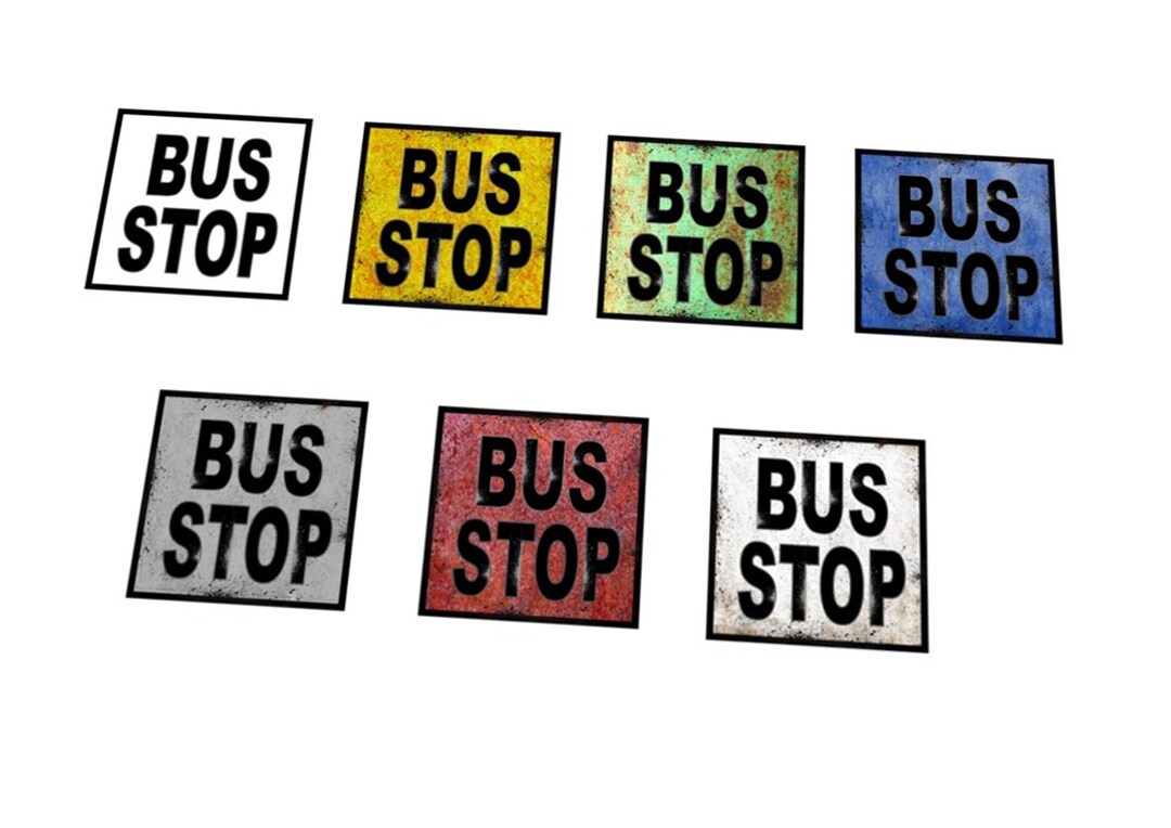 Vintage Bus Stop Metal Sign Reproduction Retro Vintage Style Bus Stop ...
