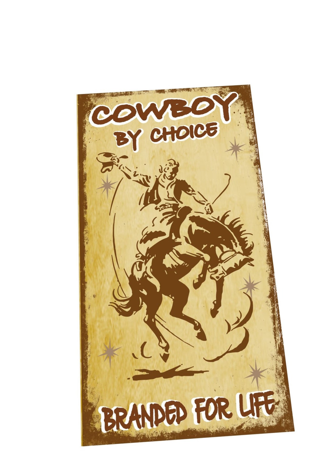 Cowboy Wild West Metal Sign Wall Plaque Rodeo Cowboy Sign Western Ranch ...