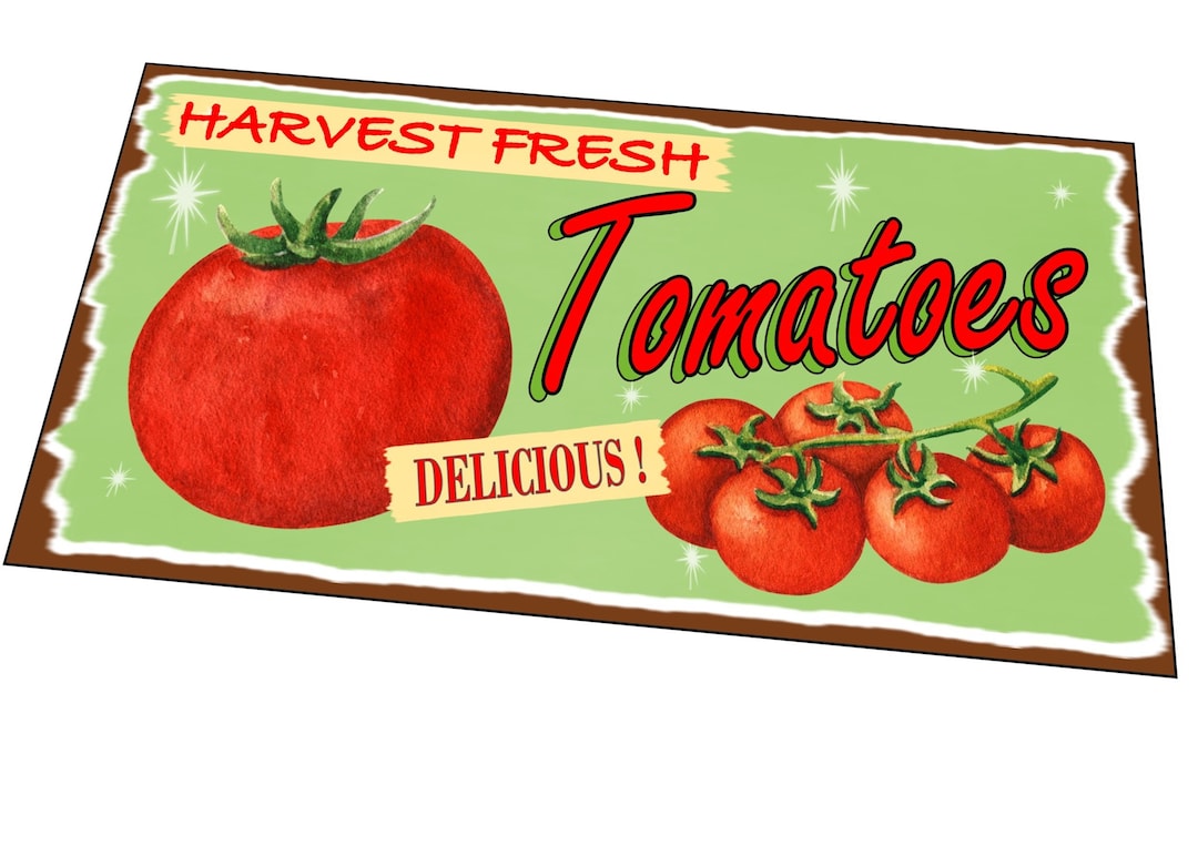 Tomatoes Retro Style Sign Farmers Market Sign Metal Vintage Style Retro ...
