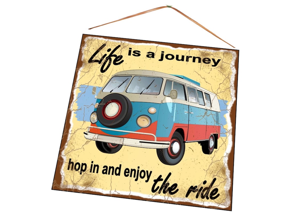 Retro Beetle Camper Sign Aged Effect Wall Plaque Sign Vintage Style ...