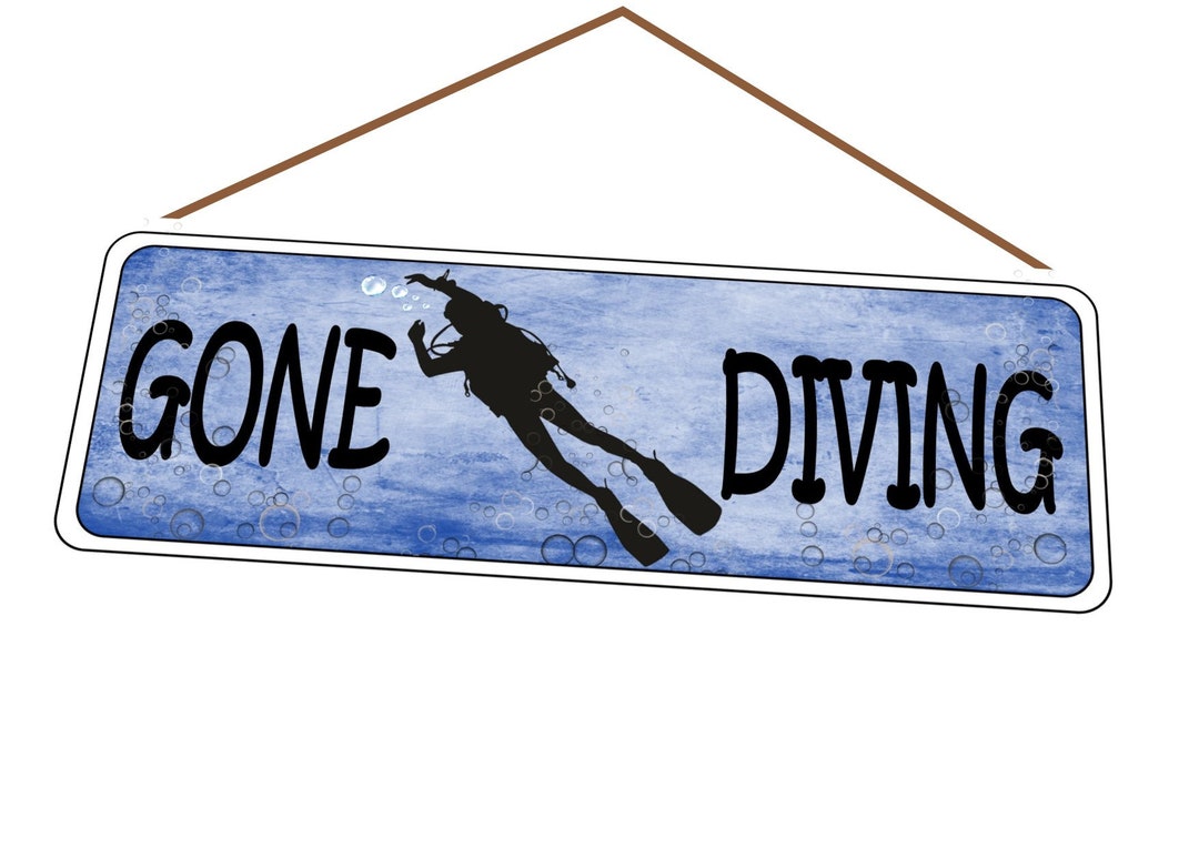 Gone Scuba Diving Sign Novelty Surfing Sign Going Diving Metal Sign ...