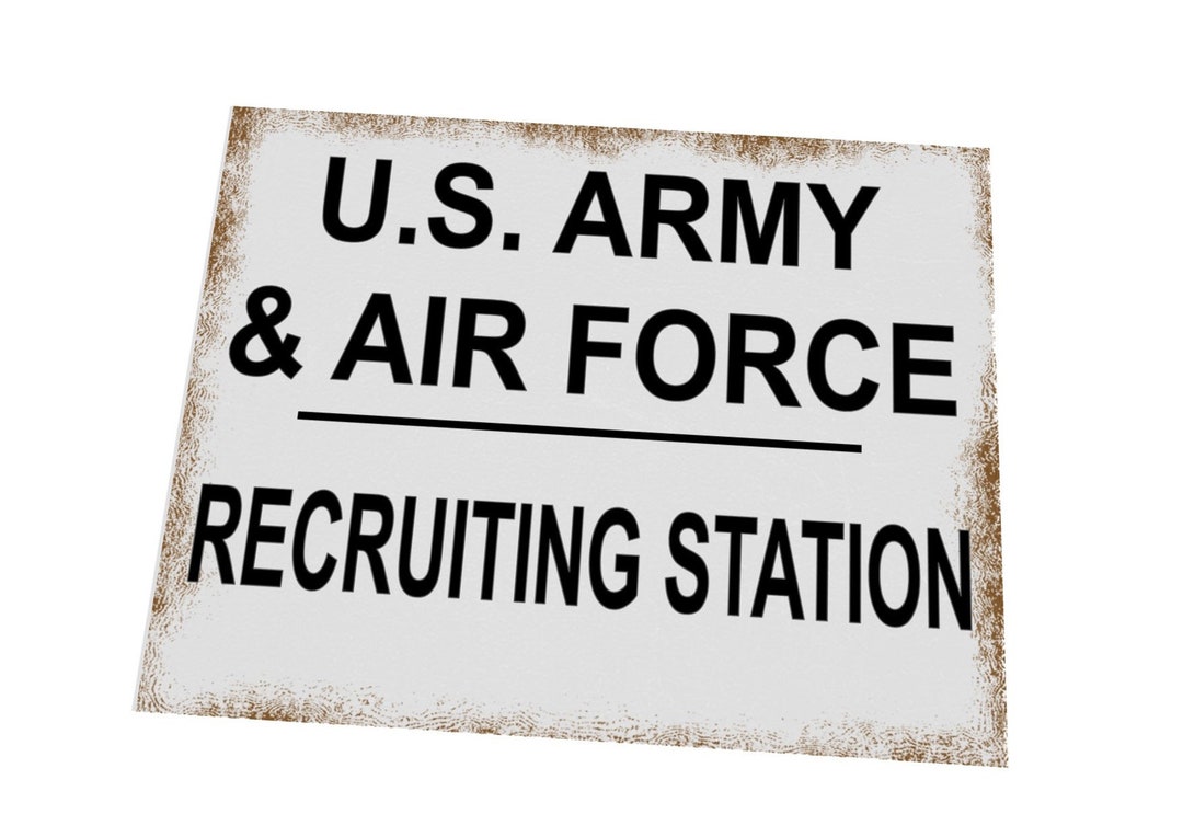 U.S, Army & Navy Recruitment Office Sign Metal Vintage Style WW2 War ...