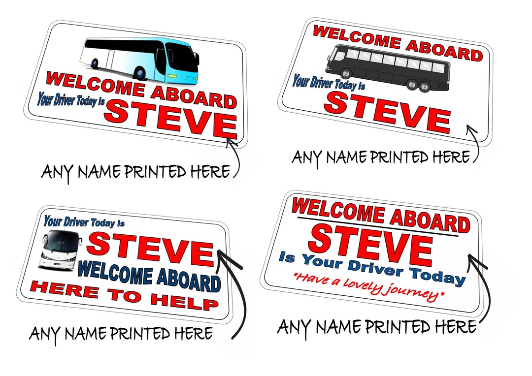 Coach & Bus Drivers Sign Personalised Coach Drivers Sign Driver ...