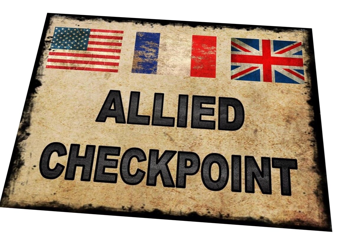 Retro Sign Checkpoint Charlie Sign Reproduction Checkpoint Charlie Sign ...