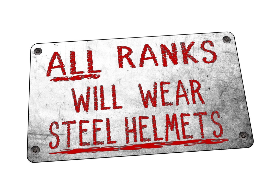 WW2 Warning Metal Sign, Battlefield Metal Sign, Wear Your Helmet War ...