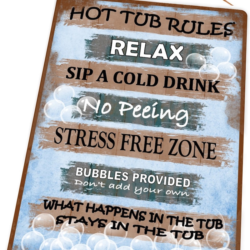 Hot Tub Signs - Etsy