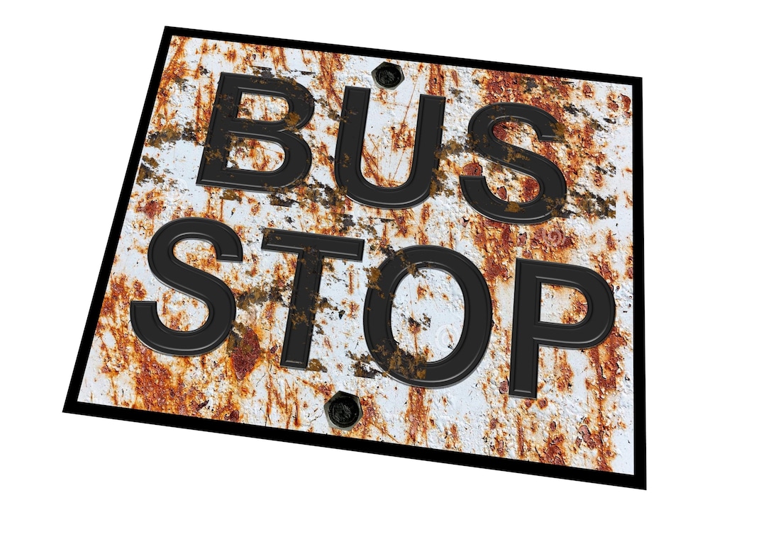 Retro Sign Bus Stop Sign Vintage Style Bus Stop Reproduction Bus Stop ...