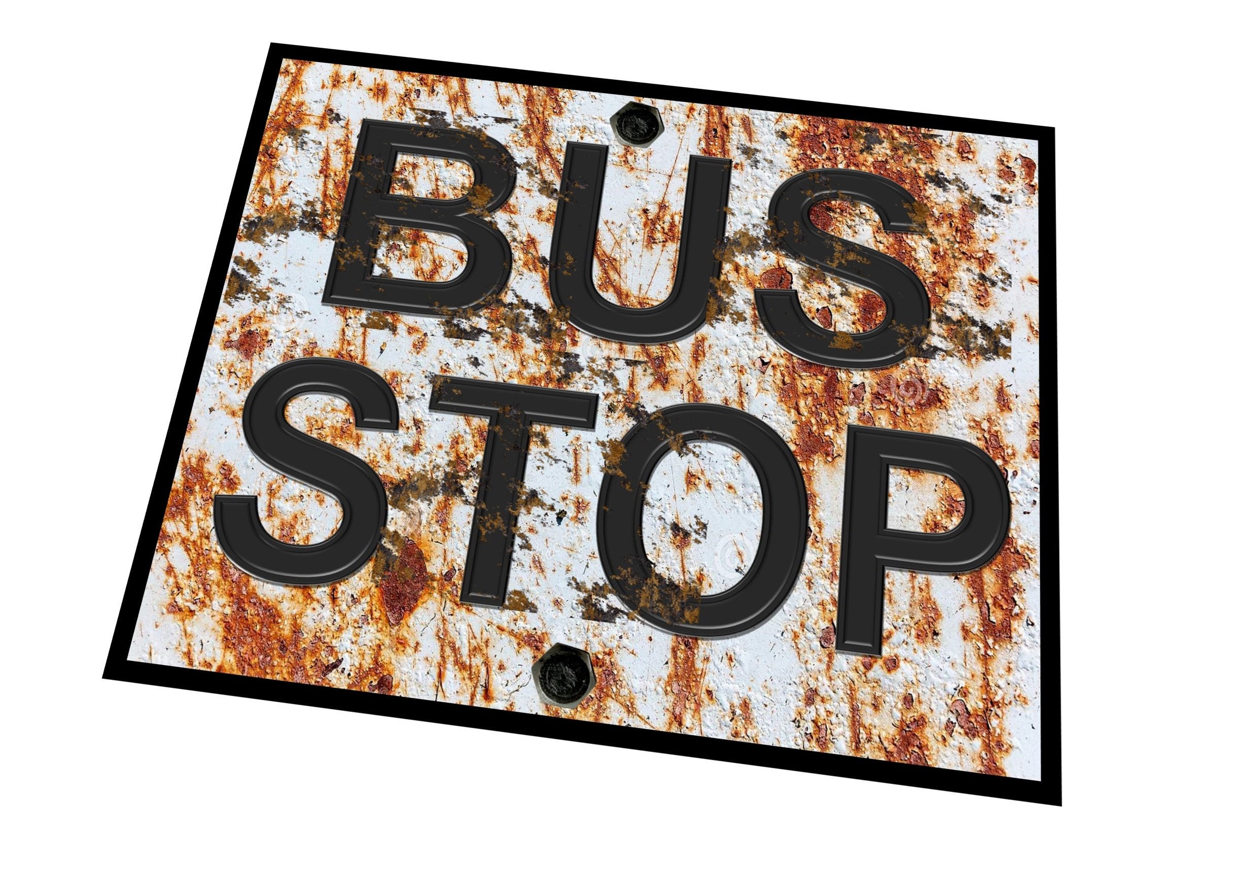 Retro Sign Bus Stop Sign Vintage Style Bus Stop Reproduction Bus Stop ...