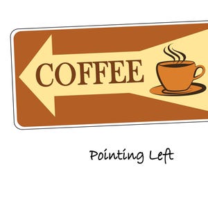 Coffee Sign Retro Style Arrow Drink Home Bar Bistro Sign Fresh Coffee ...