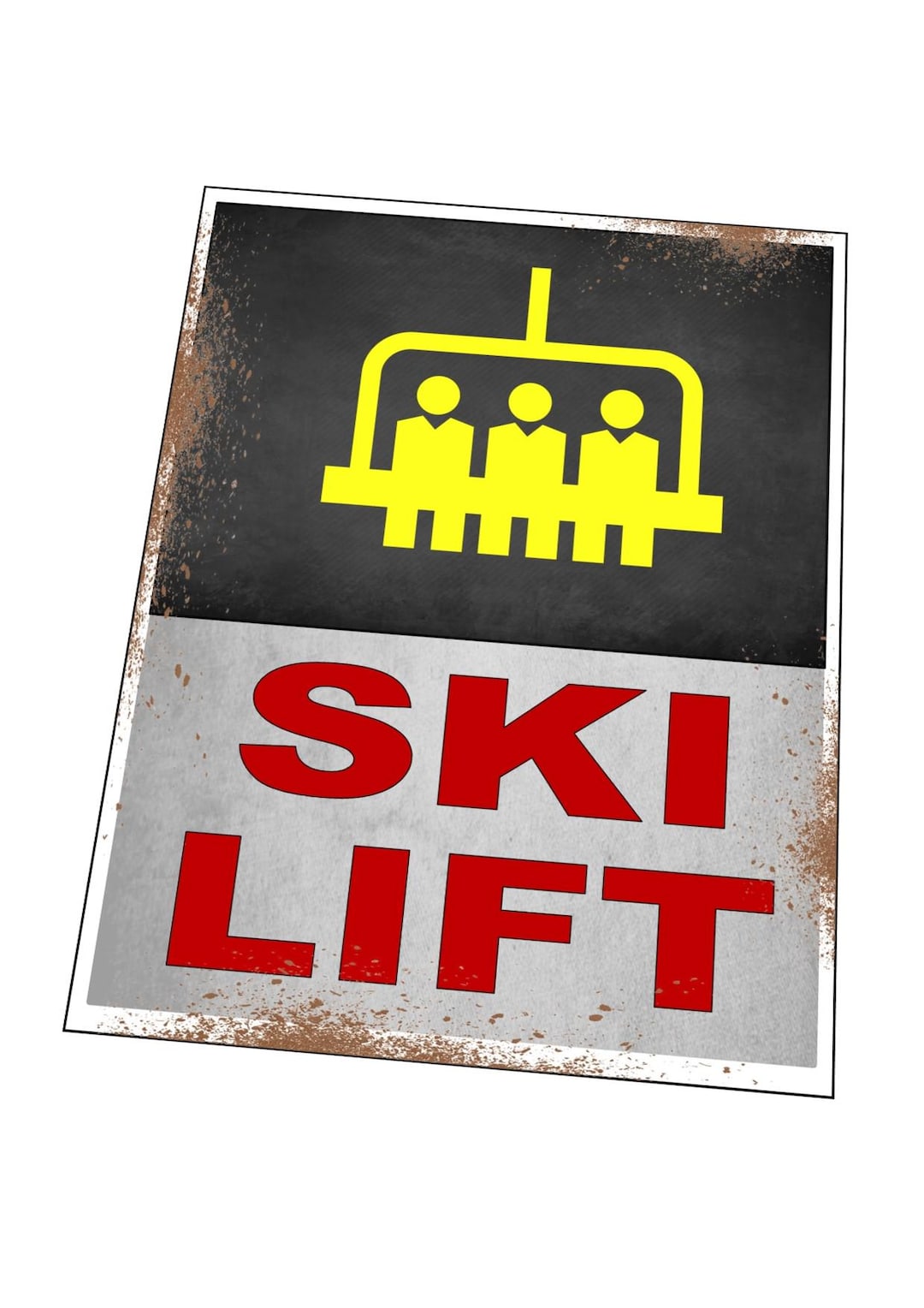 Ski Lift Sign Skiing Sign Retro Style Ski Lift Sign Novelty Ski Resort ...