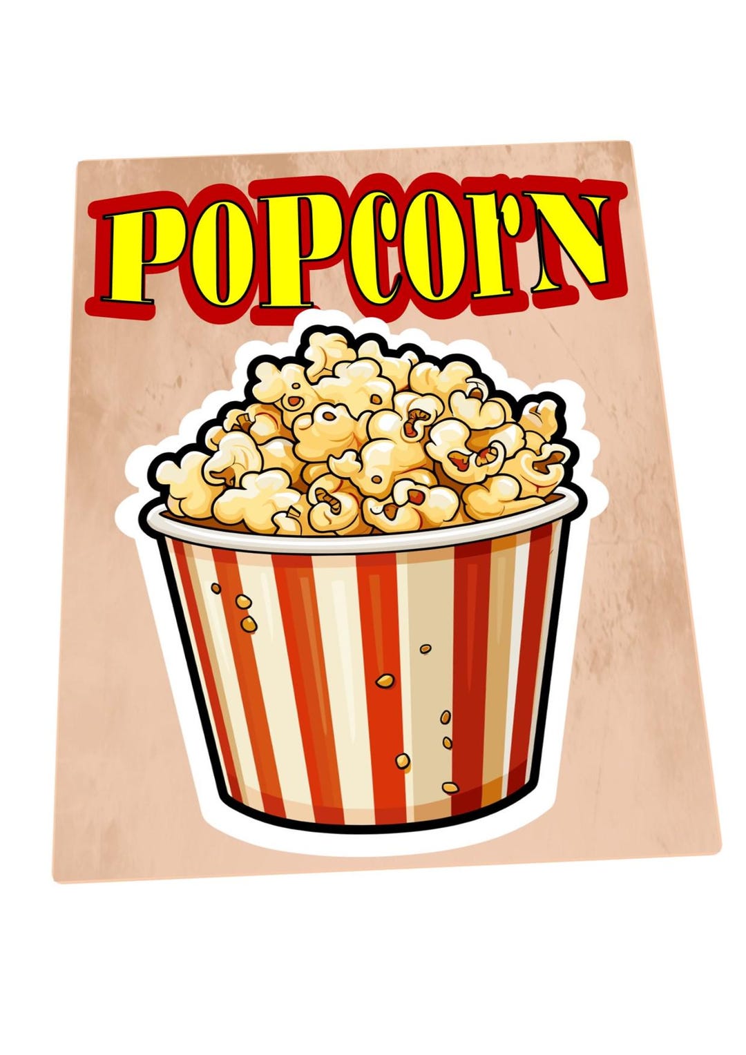 Fairground Carnival Popcorn Metal Sign, Movie Popcorn Sign Hot Popcorn ...