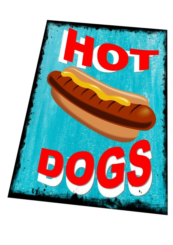 Hot Dogs Sign Novelty Fairground Hot Dog Wall Sign Plaque Fun - Etsy