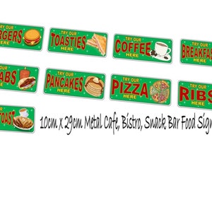 Café Food Metal Signs, Fast Food Signs, Bistro Food Signs, Burgers ...